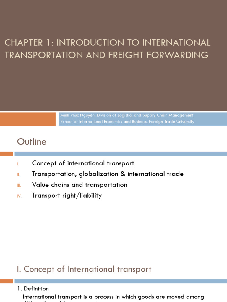 Chapter 1 - Introduction To International Transportation & Freight ...