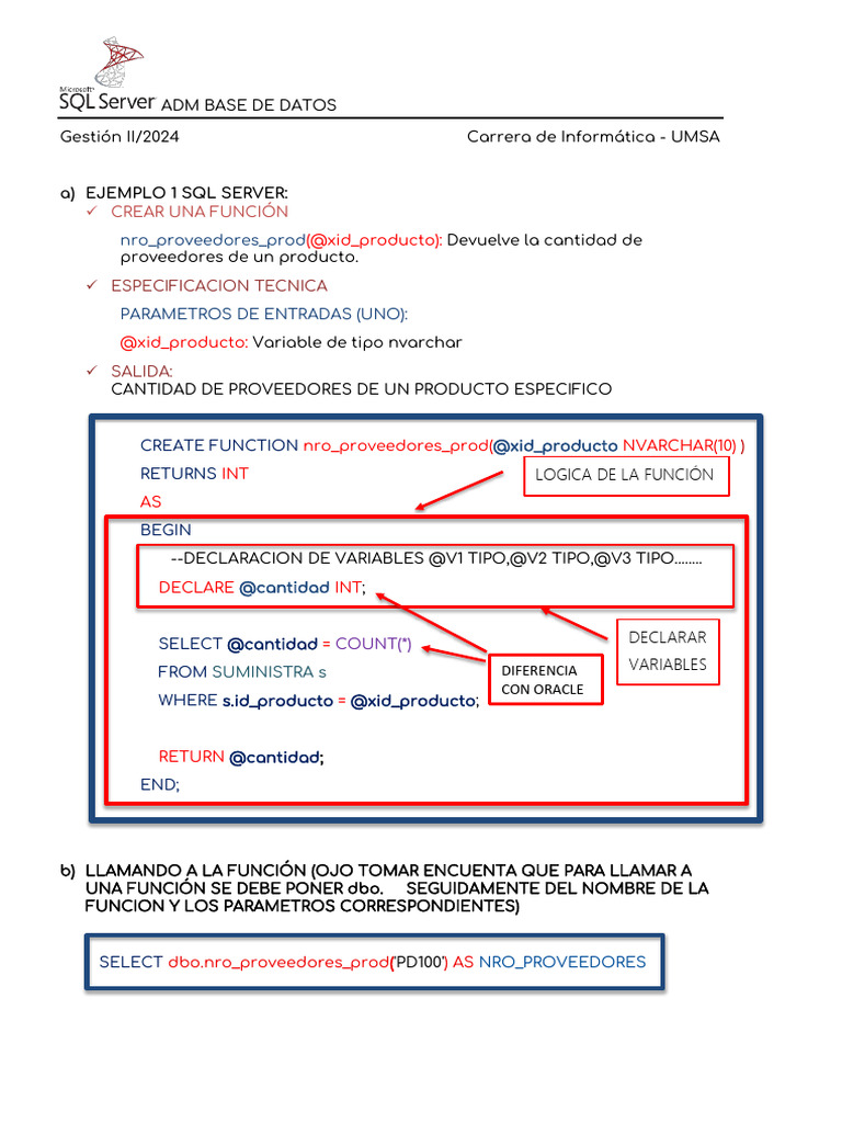 Tutorial Funciones SQL Server | PDF