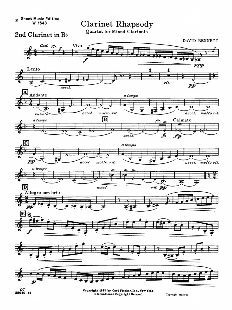 Clarinet Rhapsody 2 | PDF