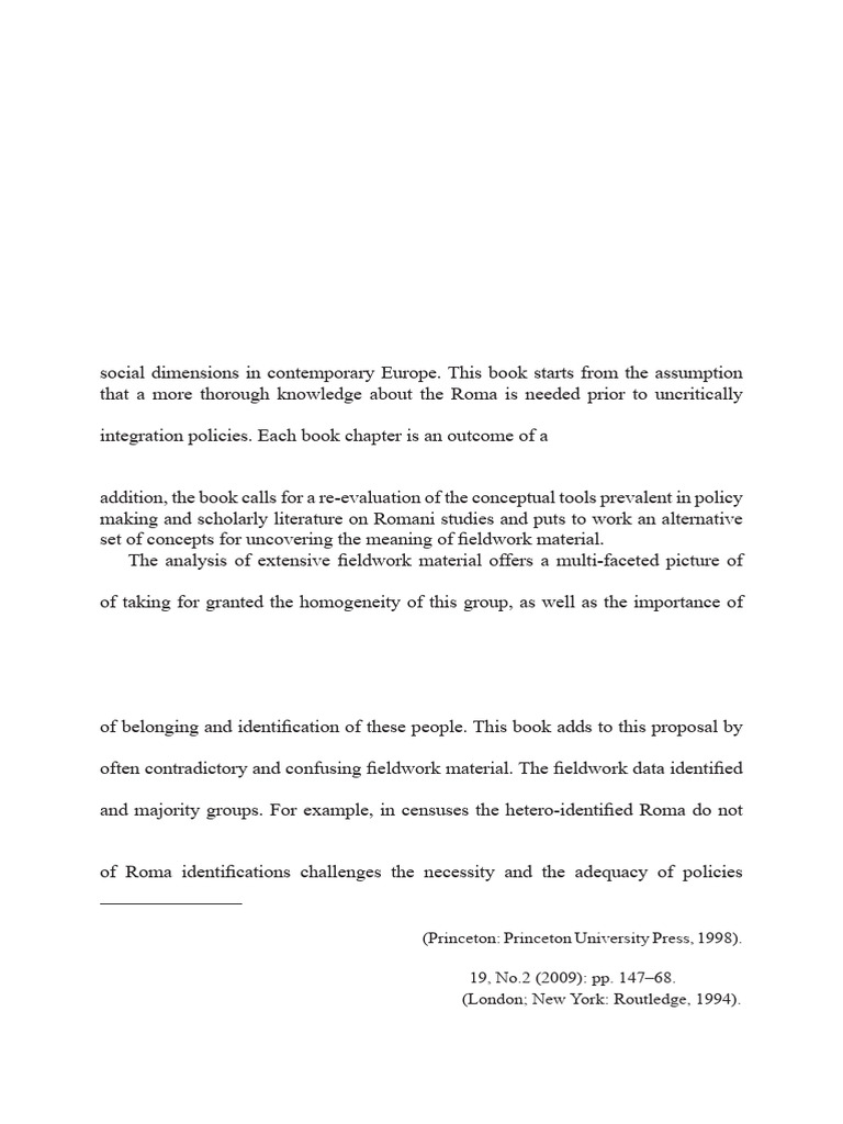 Roma in Europe The Politics of Collectiv | PDF | Discourse | Romani People