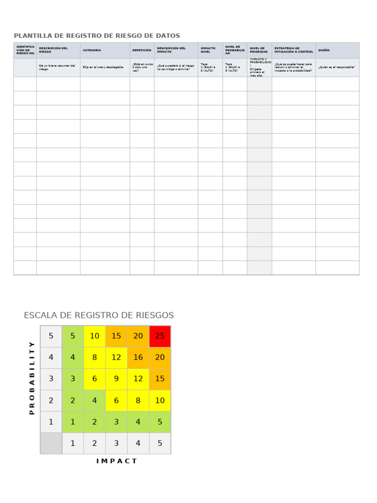IC Data Risk Register 27229 - ES | PDF