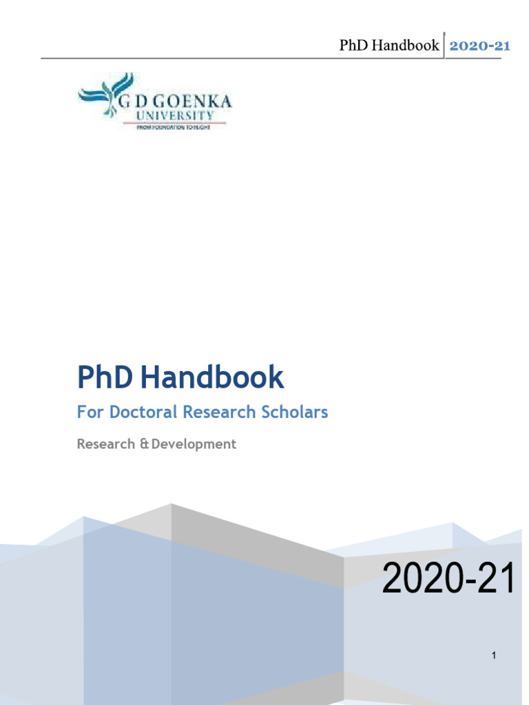 PhD Handbook 2020-21 for Scholars | PDF | Thesis | Typefaces