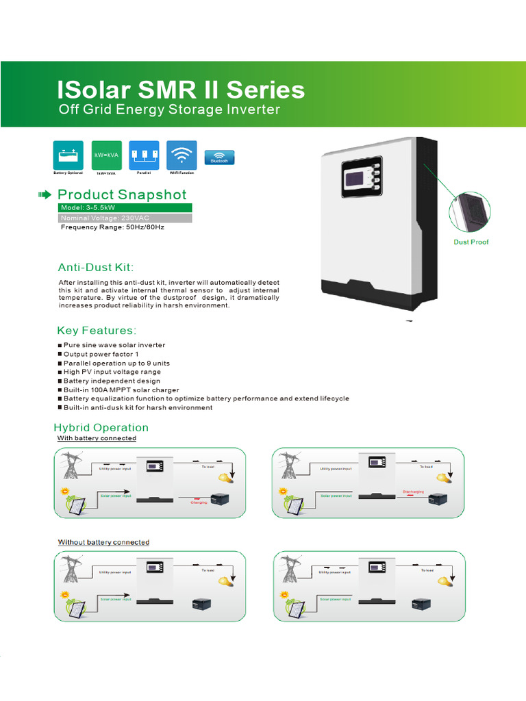 Isolar SMR II Series Datasheet En-2 | PDF | Power Inverter | Alternating Current