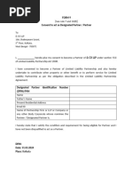 Form 9: Consent for Designated Partner | PDF | Limited Liability ...