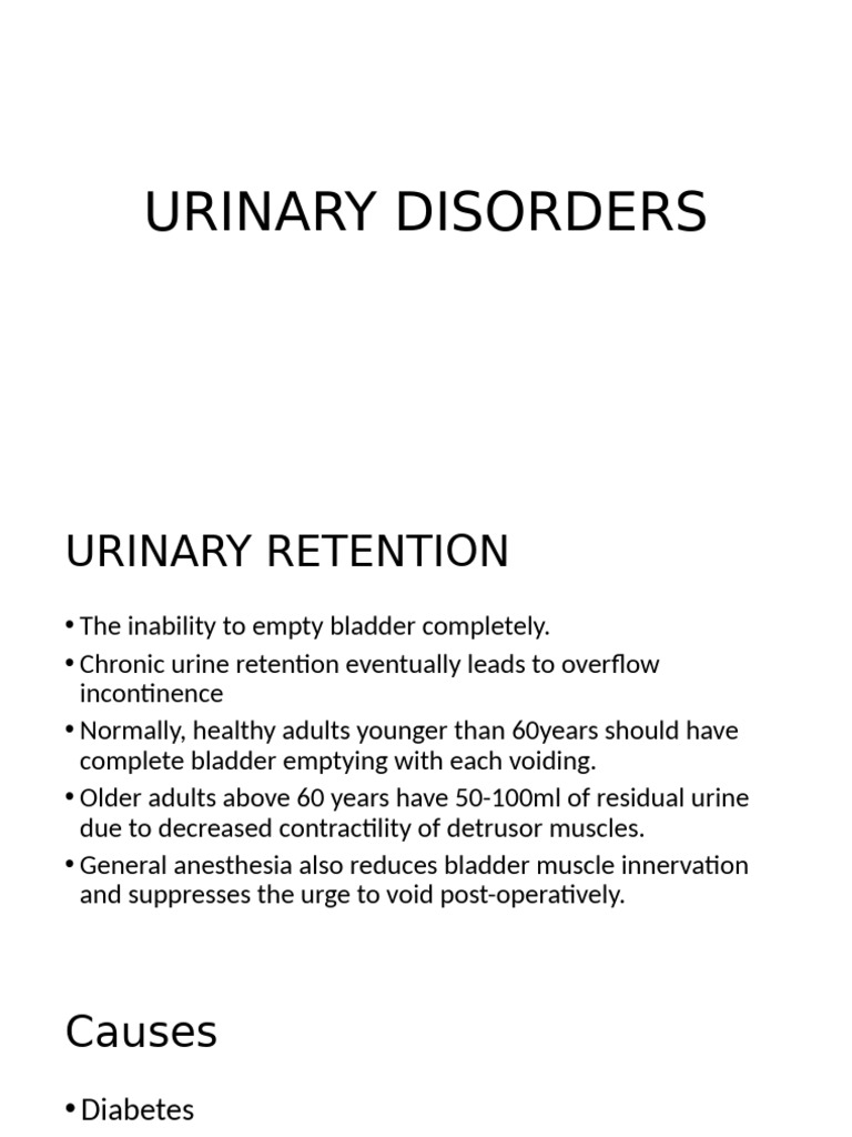 More Disorders of the urinary system | PDF | Urinary Incontinence ...