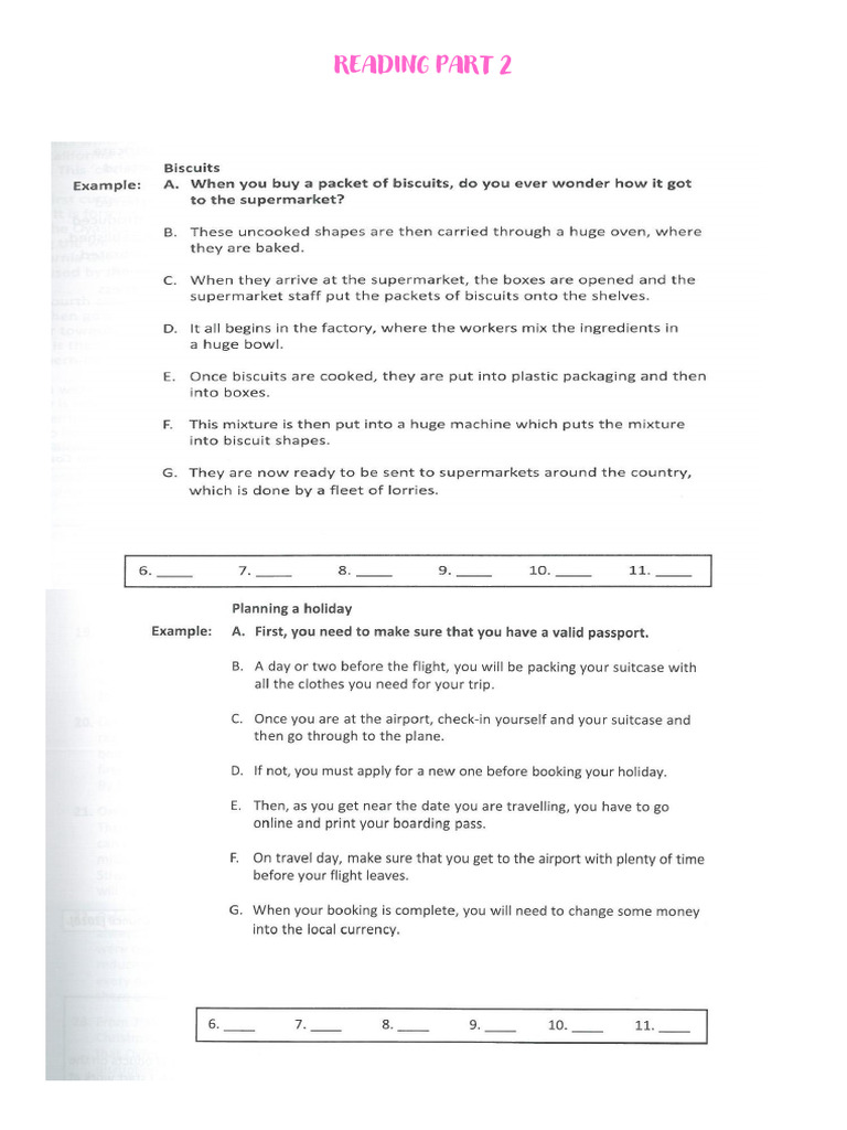 READING PART 2 | PDF