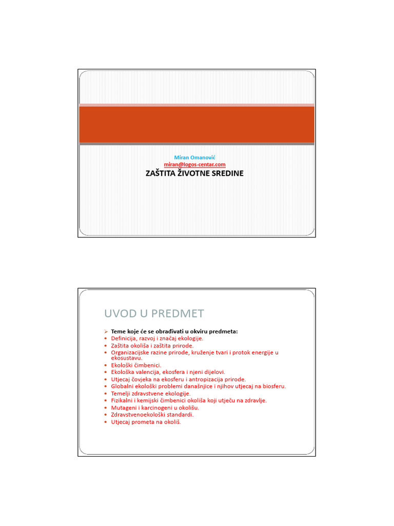 Prezentacija Zastita Predavanja | PDF