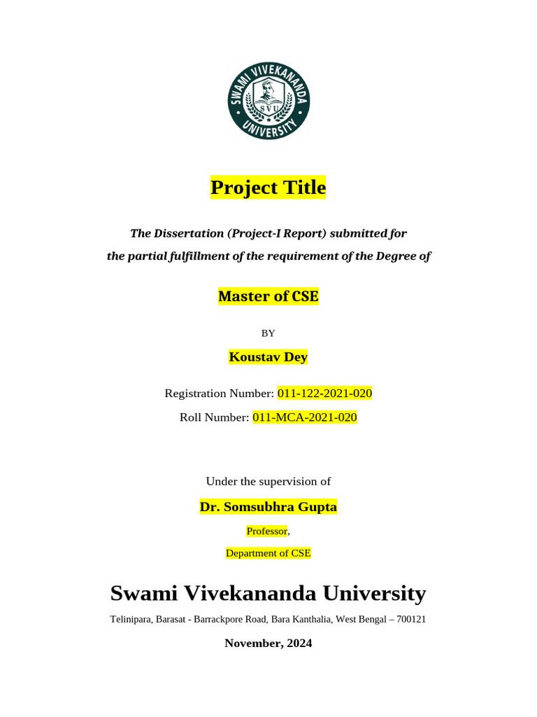 BTech - Project Format | PDF