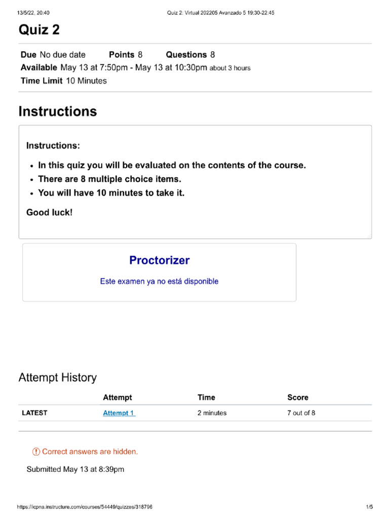Advanced 05 - AG2 - Quiz #2 - TOAZ - INFO | PDF