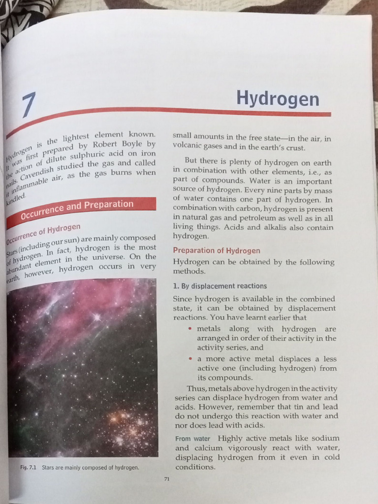 Hydrogen Class 8 Icse | PDF