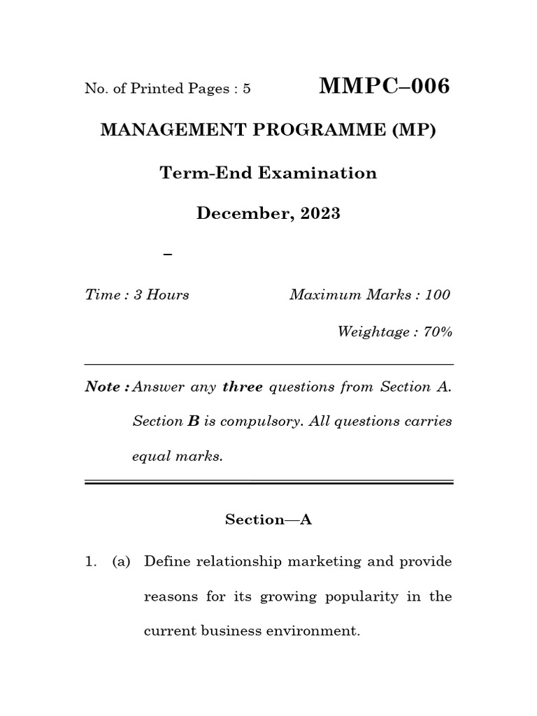 MMPC 006 | PDF | Marketing | Marketing Communications