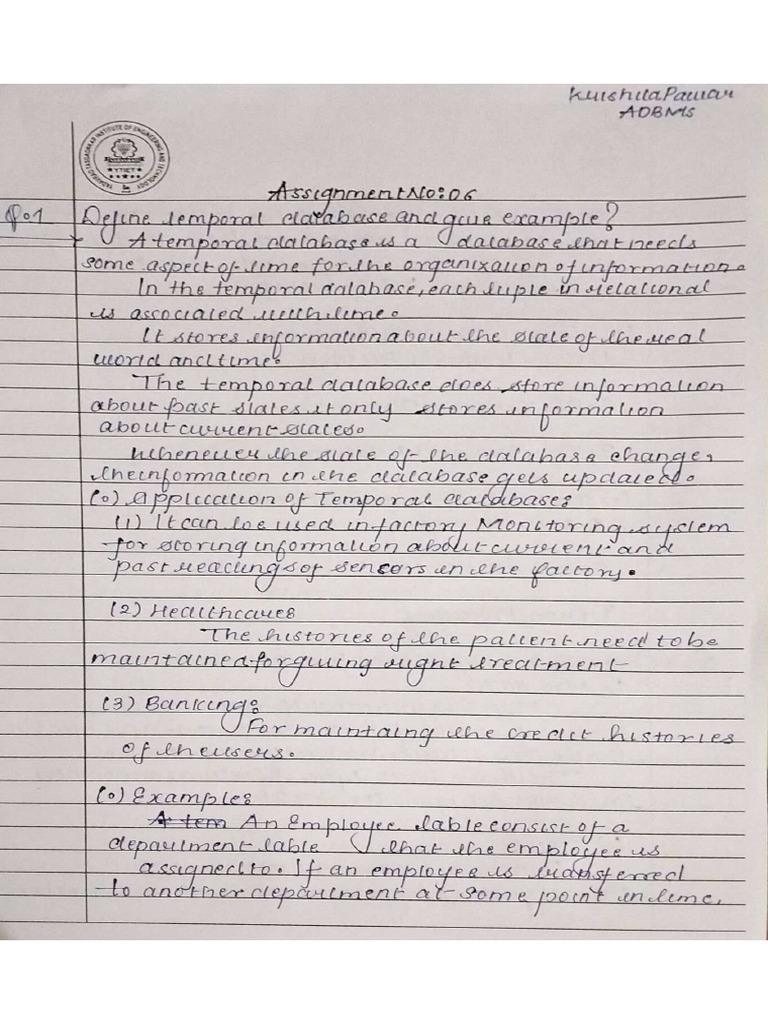 Adbms Assignment 6 | PDF