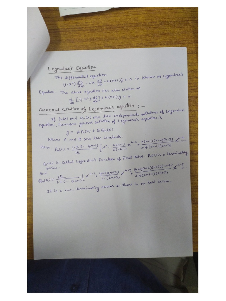 Legendre Equation | PDF