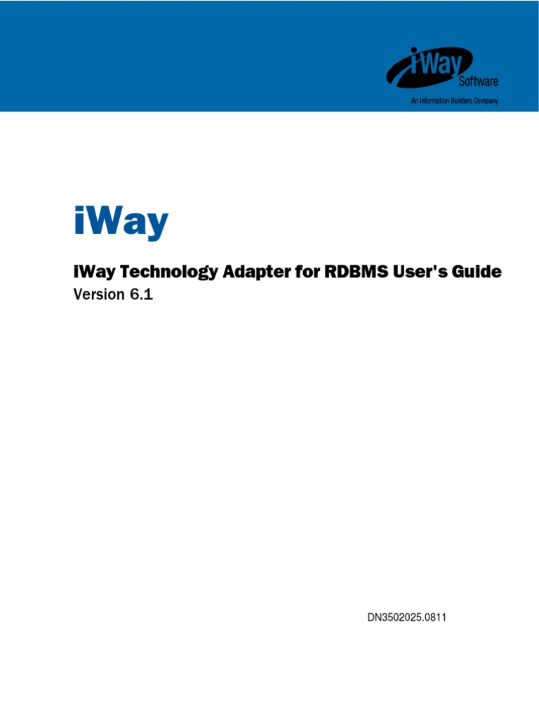 Iway Technology Adapter For Rdbms User'S Guide | PDF | Databases | Oracle Database