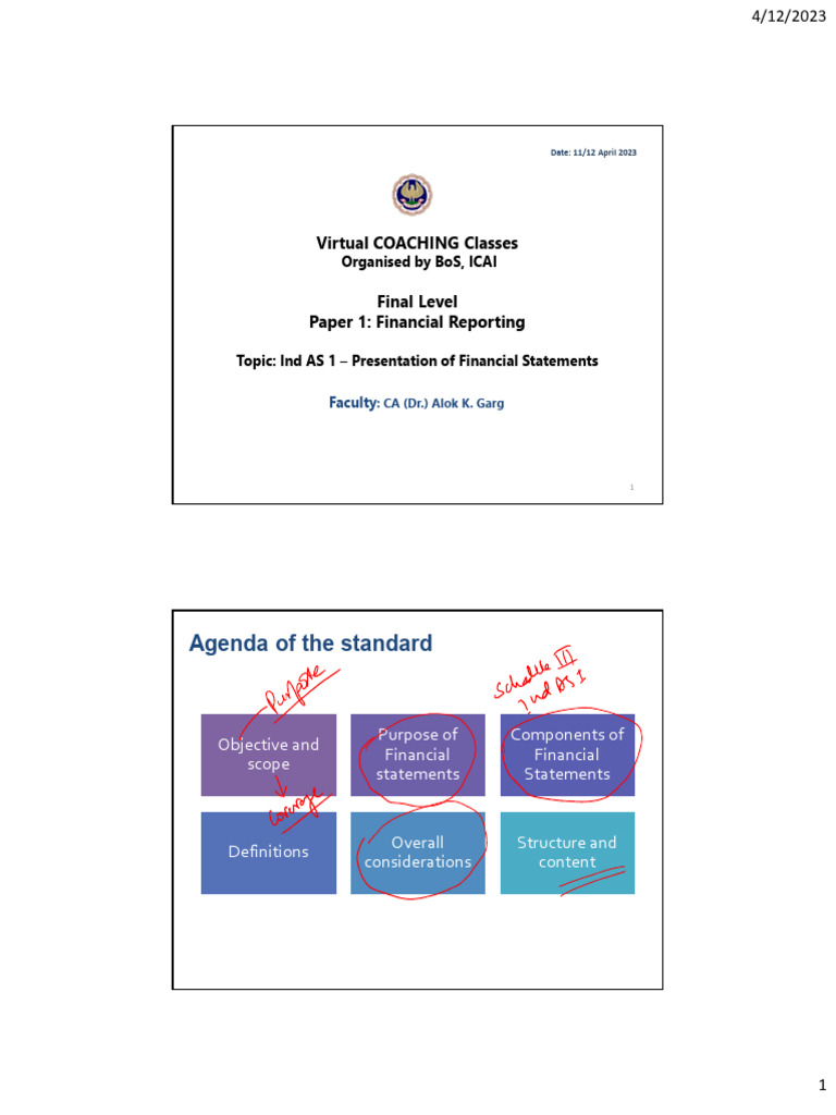 Ind AS 1: Financial Statement Presentation | PDF | Income Statement ...