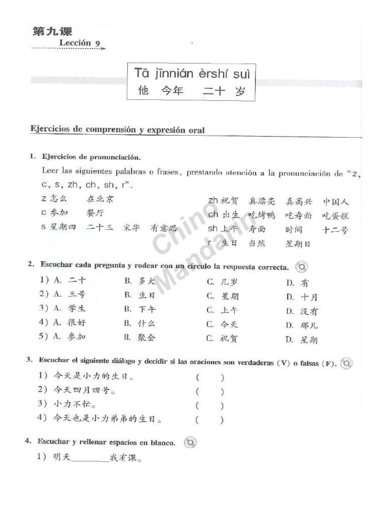 Ejercicios Libro 1 Leccion 9 | PDF