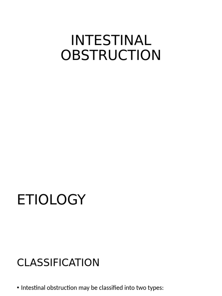 Intestinal Obstruction | PDF | Digestive System | Clinical Medicine