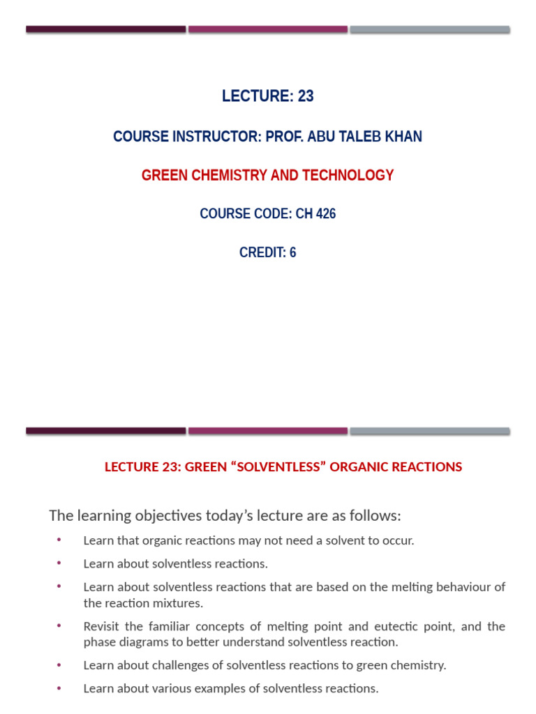 Lecture 23 & 24 18.10.2024 | PDF | Melting Point | Phase (Matter)