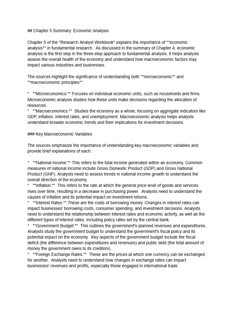 Research Analyst Chapter 5 Summary | PDF | Macroeconomics | Recession