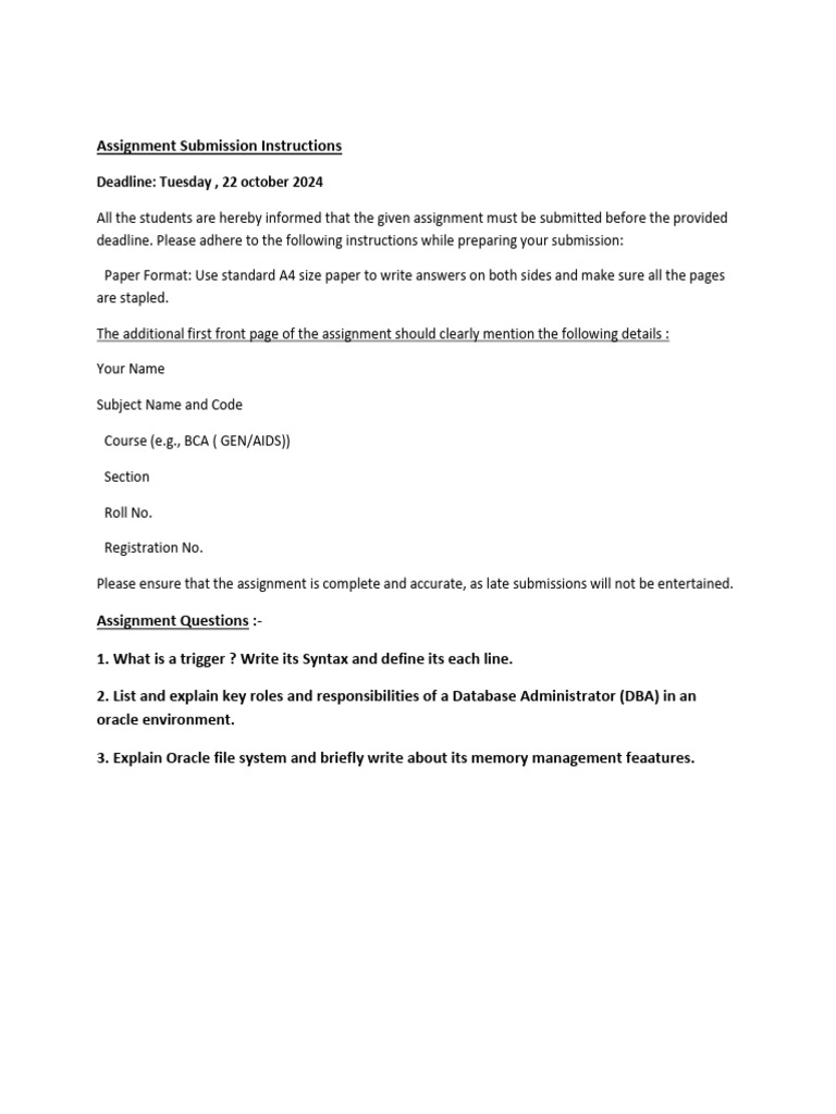 Rdbms Assignment | PDF