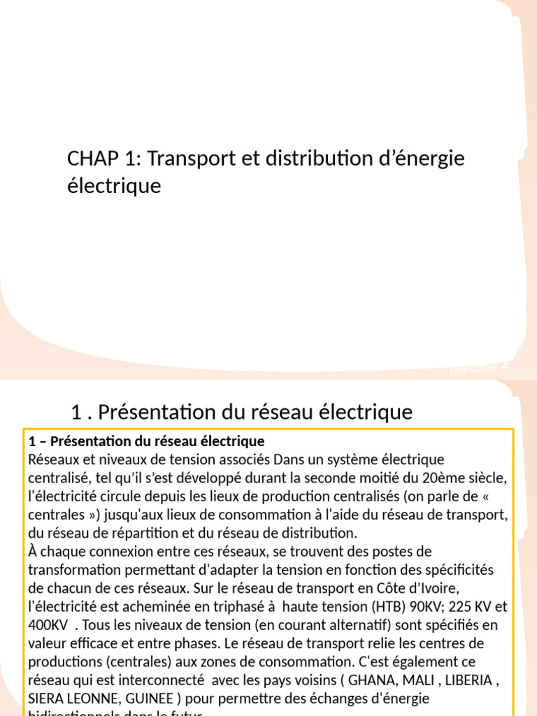 Distribution HTA et HTB en Côte d'Ivoire | PDF | Réseau électrique ...
