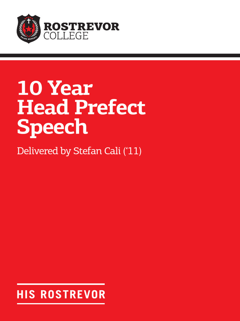 10 Year Head Prefect Speech | PDF | Personal Trainer | Knee