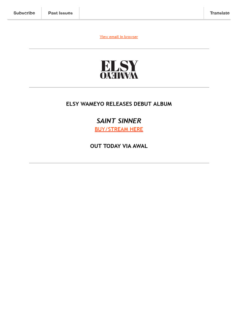 Elsy Wameyo Releases Her Highly Anticipated Debut Album, Saint Sinner, Out Today | PDF
