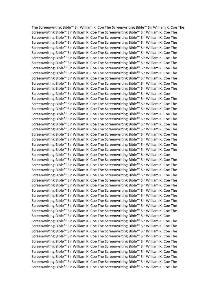 The Screenwriting Bible | PDF