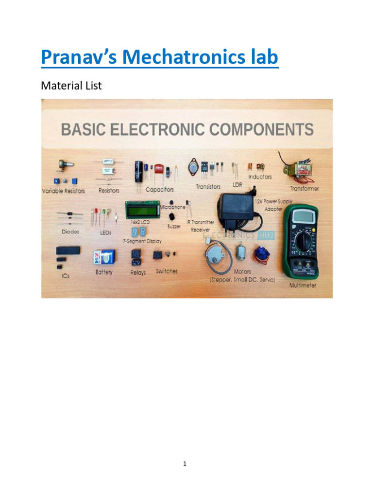 Mechatronics Lab | PDF | Electricity | Soldering