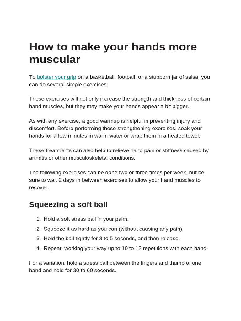 How to make your hands more muscular | PDF | Hand | Thumb