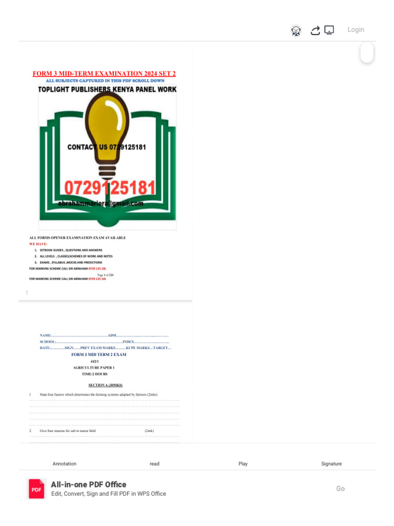 FORM 3 MID-TERM EXAMINATION 2024 SET 2 | PDF