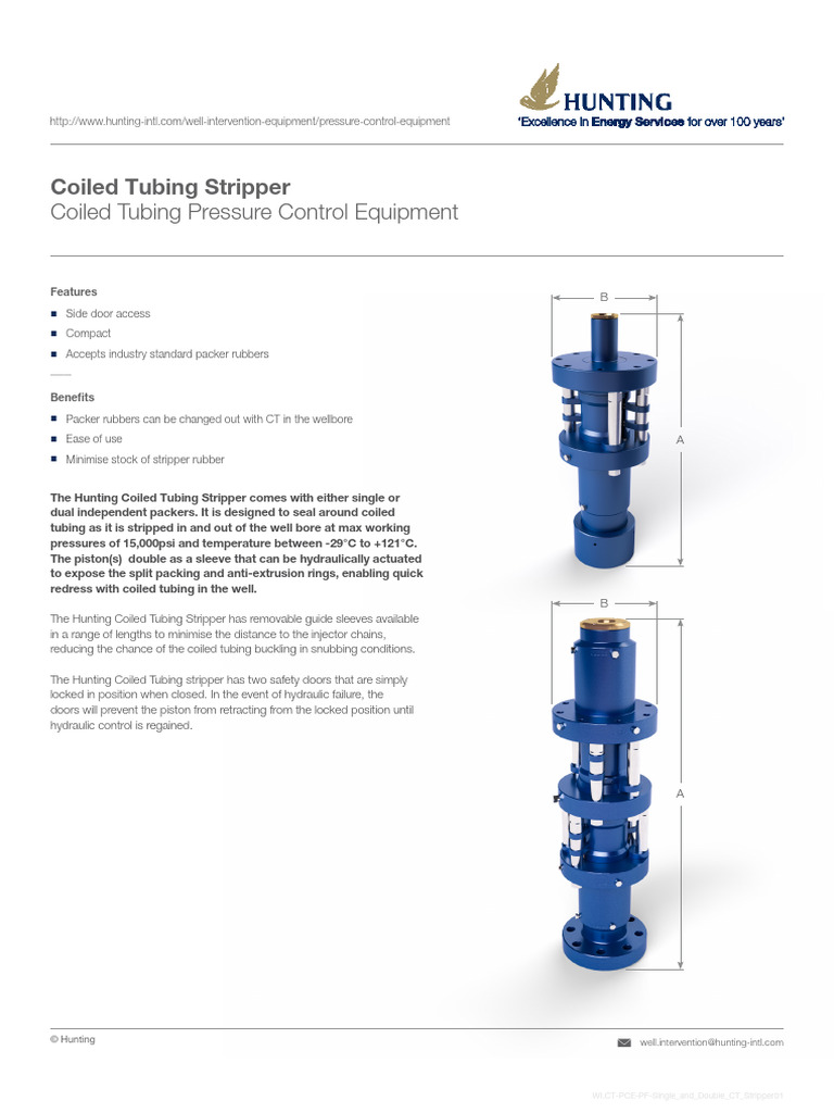 Coiled Tubing Stripper Specifications | PDF | Piston