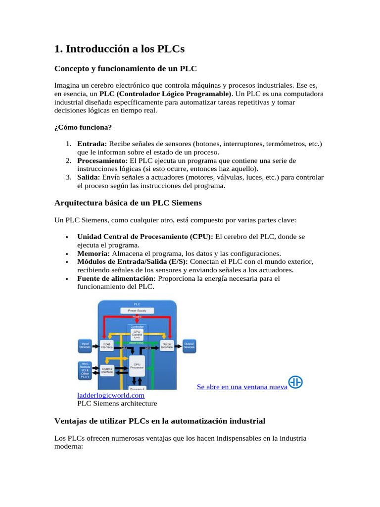 Scorm1 Semana1 Tema1 Introducción A Los Plcs Pdf Controlador Lógico Programable Informática