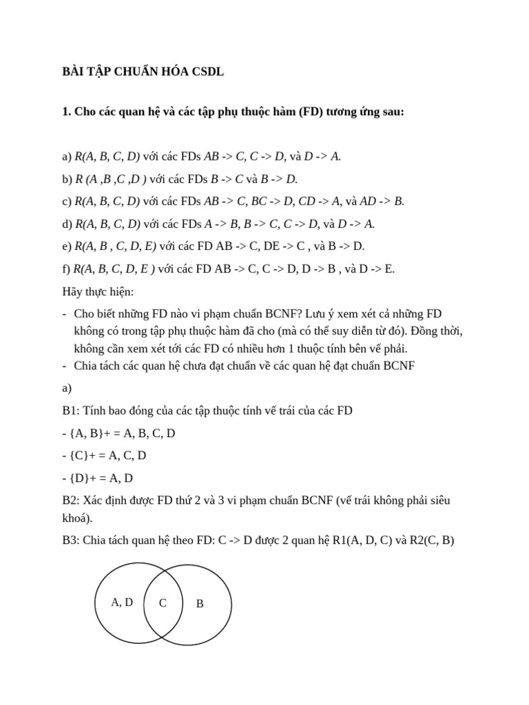 DB Normalization Exercises | PDF