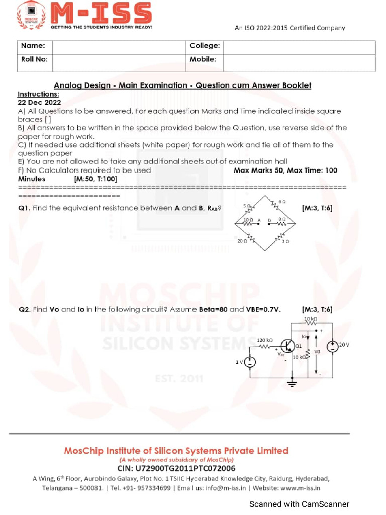 Moschip Questions | PDF