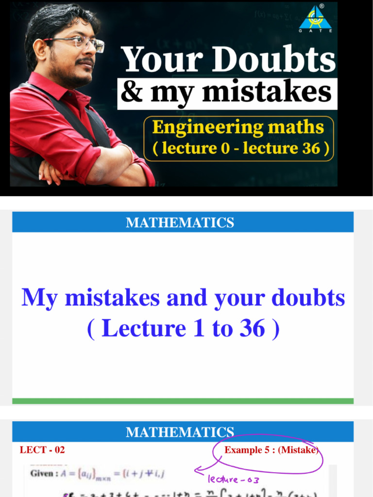 Your Doubts & My Mistakes #Gateacademy #Gate2025 #Gate2026 | PDF