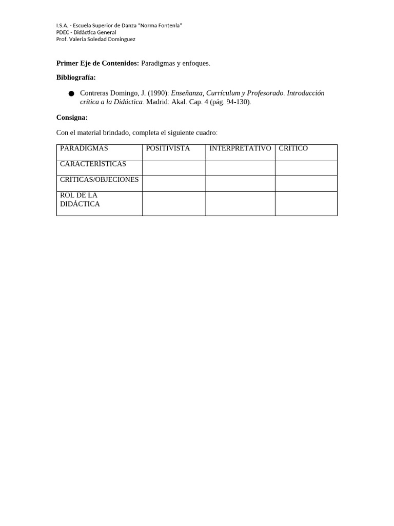 Primer Eje Consigna 3 | PDF | Estudios de idiomas extranjeros