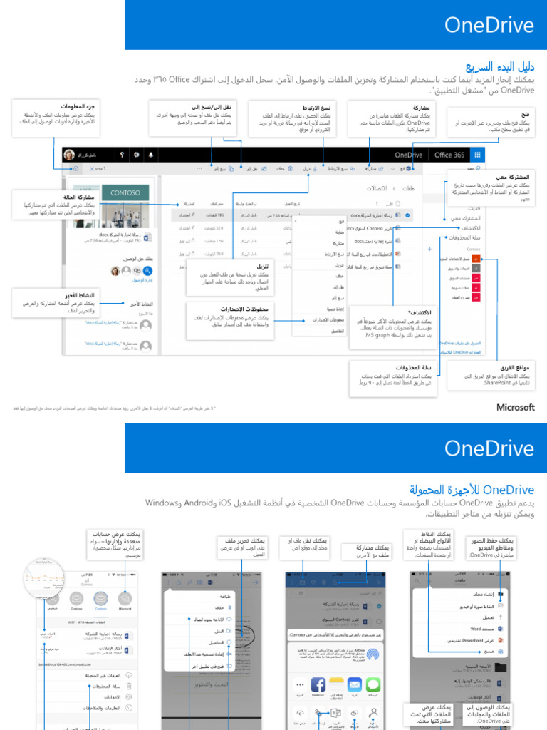 الدليل التوضيحي مايكروسوفت OneDrive | PDF