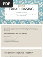 Paraphrasing in Counselling | PDF | Empathy | Psychotherapy