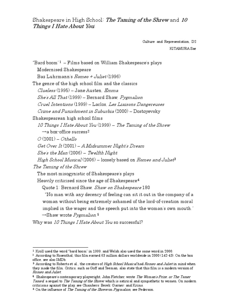 10 Things | PDF | The Taming Of The Shrew