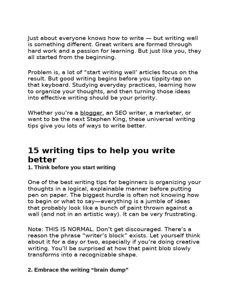 15 Essential Tips for Better Writing | PDF | Proofreading | Linguistics