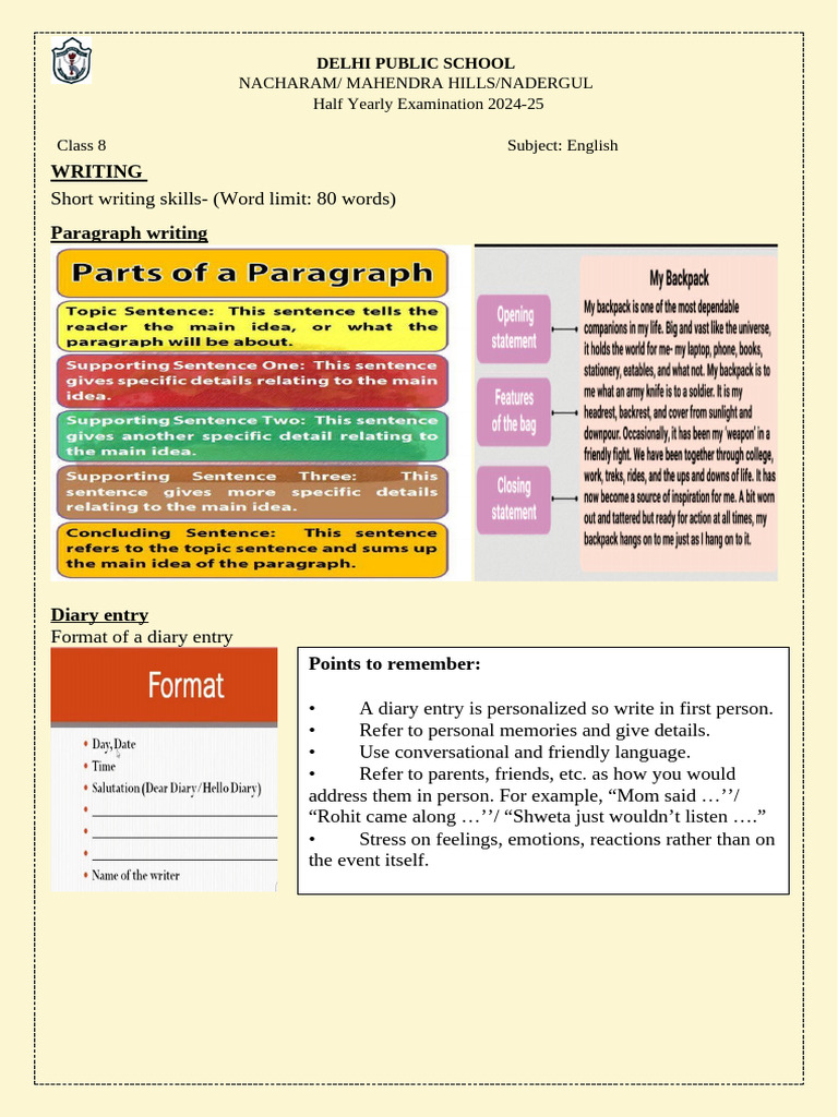 Class 8-English-Ready Reckoner 24-25 | PDF | Question | Verb