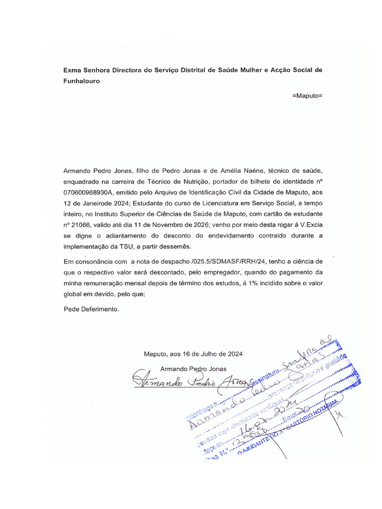 Requerimento Sdmas-Funhalouro | PDF