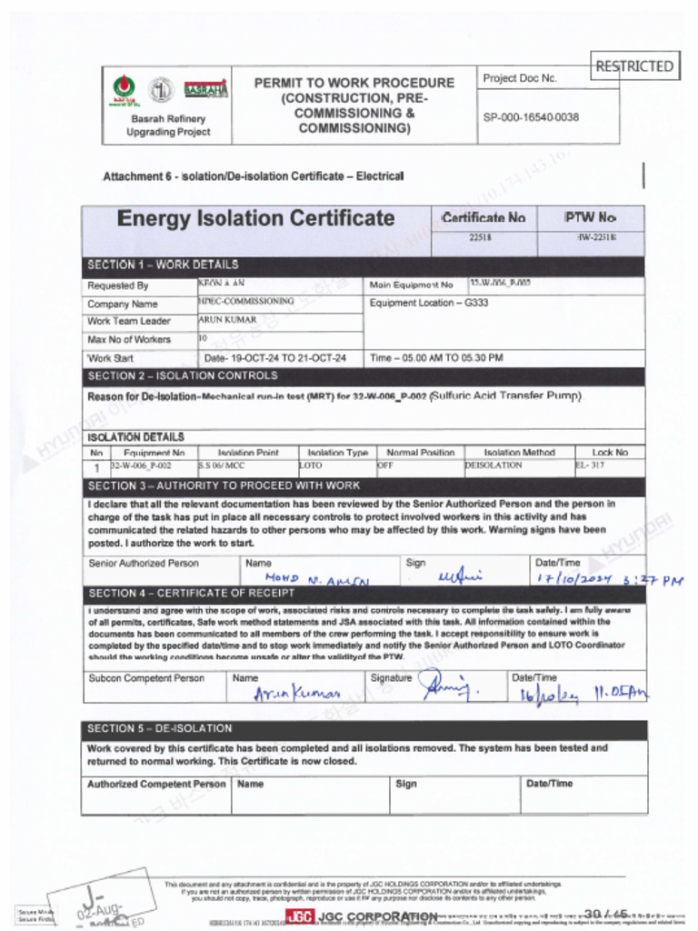 Deisolation - Electrical - 22518 | PDF