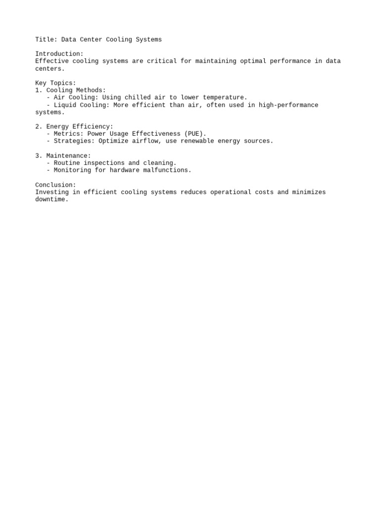 Data Center Cooling Systems Pdf
