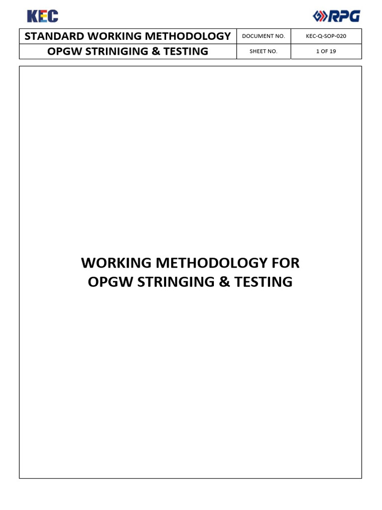 Sop Amp Manual On Opgw Stringing | PDF | Optical Fiber | Specification ...