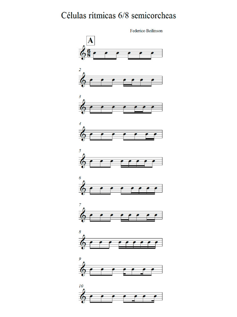 Células Ritmicas 6 8 Semicorcheas - 0001 | PDF