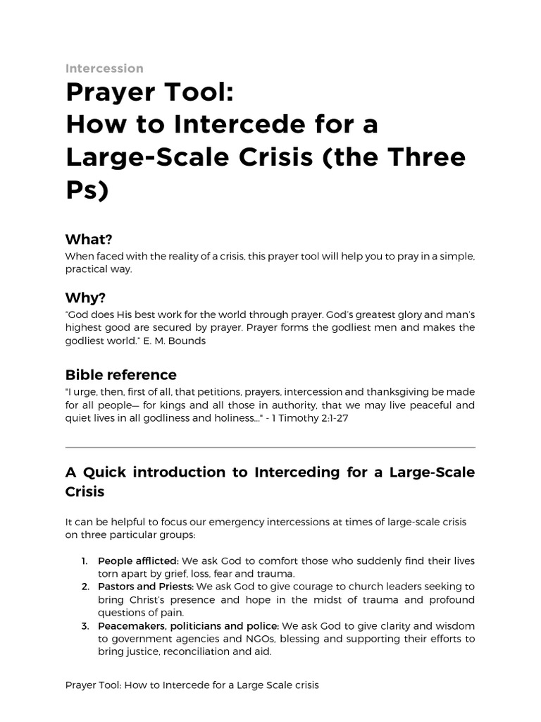 13 How To Intercede For A Large-Scale Crisis | PDF | Politics | Social ...