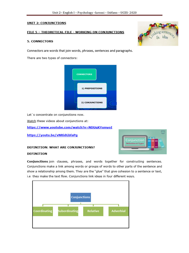 Conjunctions - Theory - Level I - Iarossi, Stefano | PDF | Mental ...