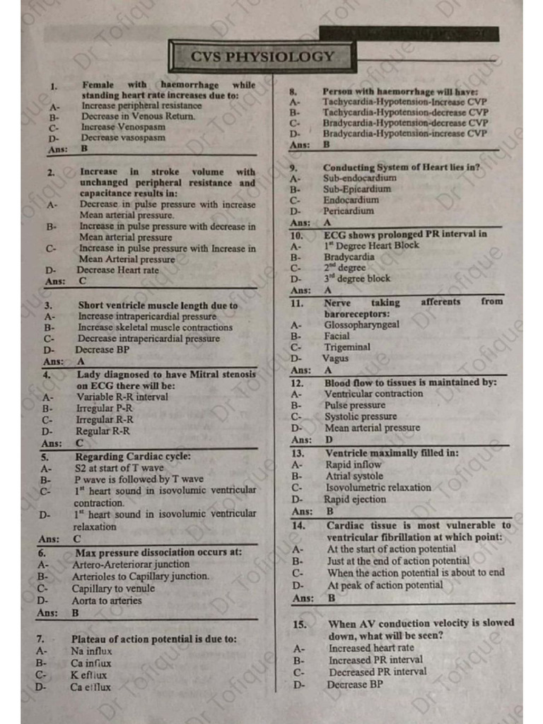 CVS Physiology | PDF | Wellness